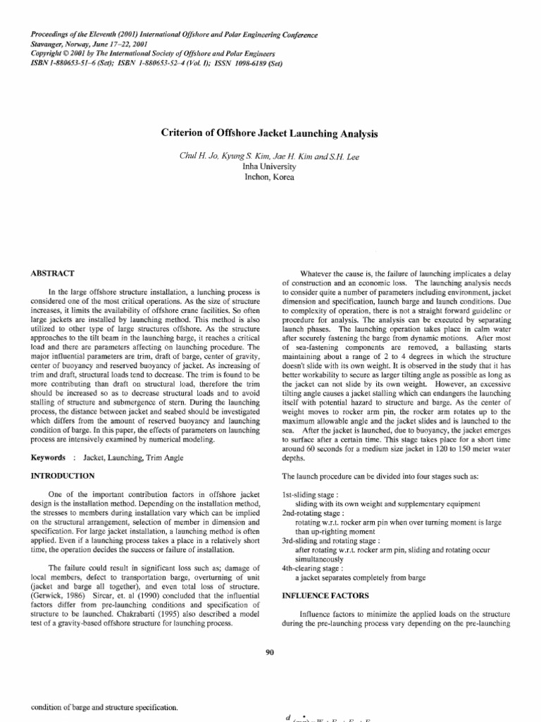 Jacket Launching Analysis | PDF | Buoyancy | Force