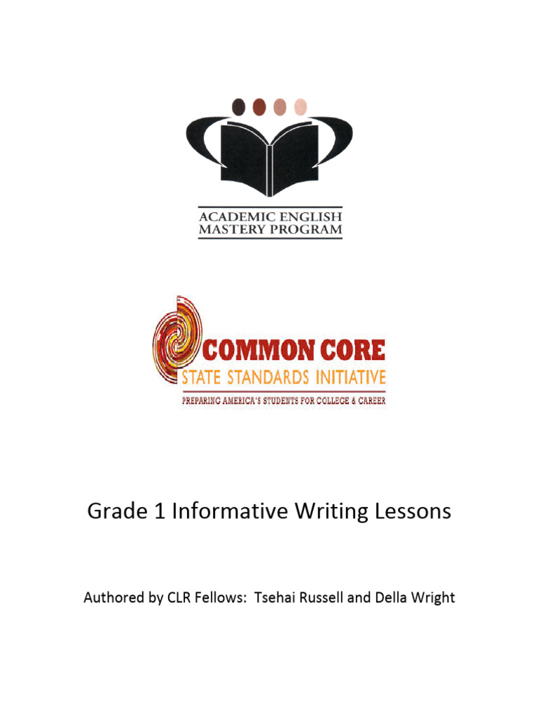 1st Grade Informative Writing Lessons | PDF | Grammar | Vocabulary