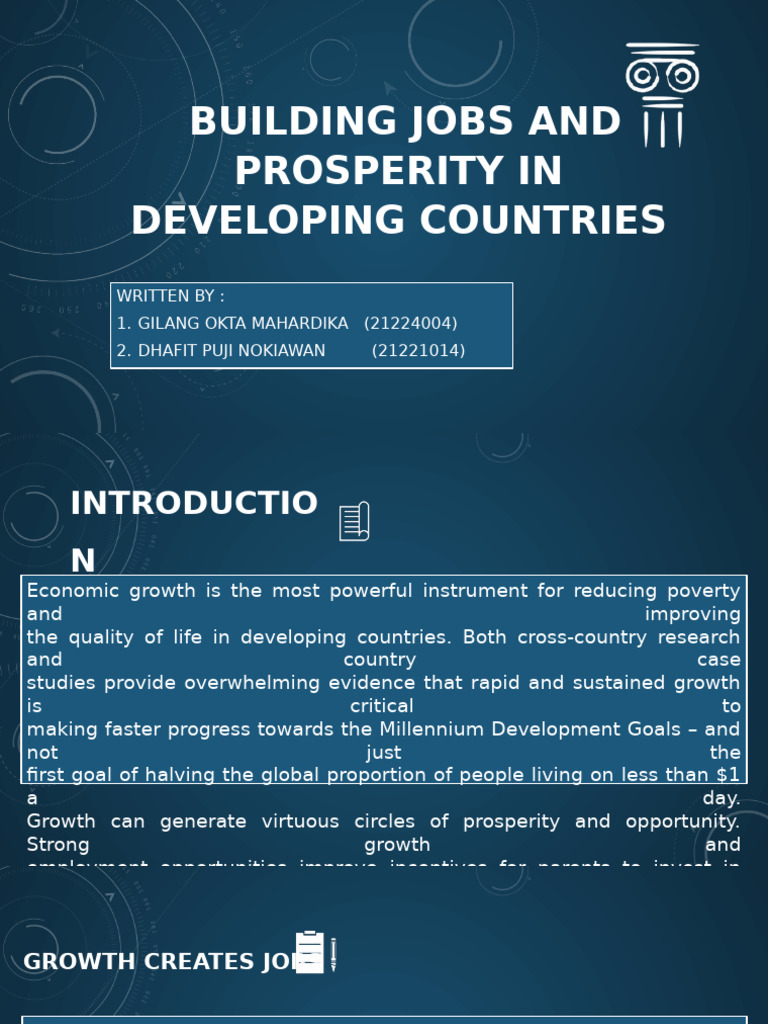 Building Jobs and Prosperity in Developing Countries | PDF | Poverty ...