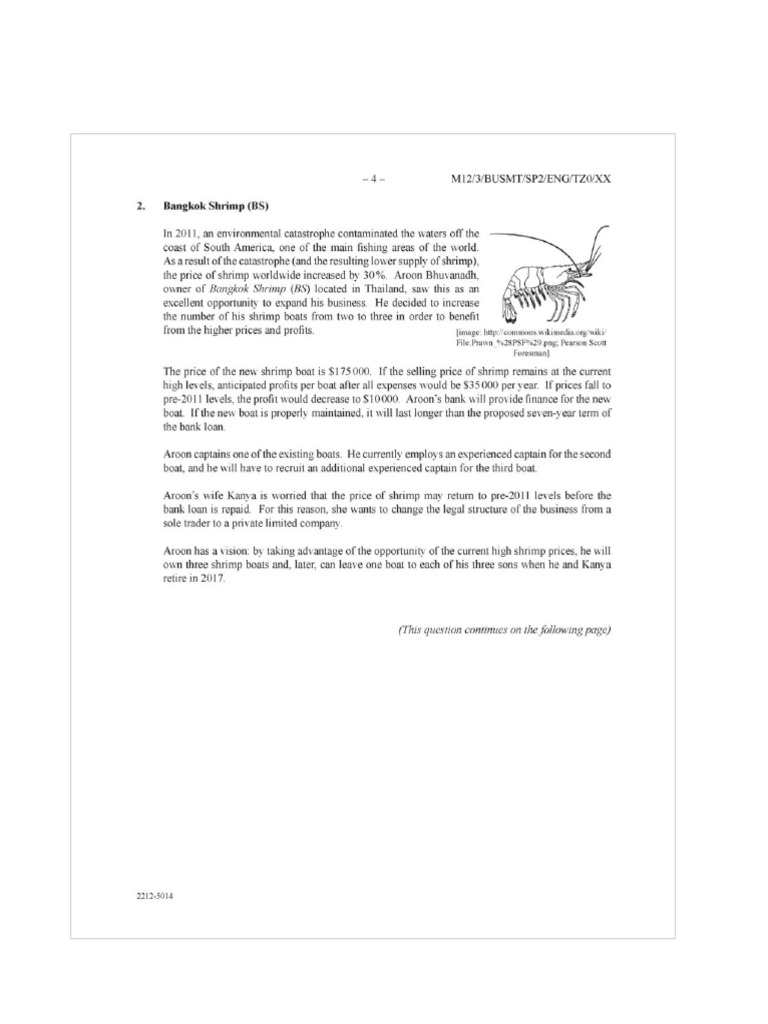Bangkok Shrimp Question 2 1 | PDF