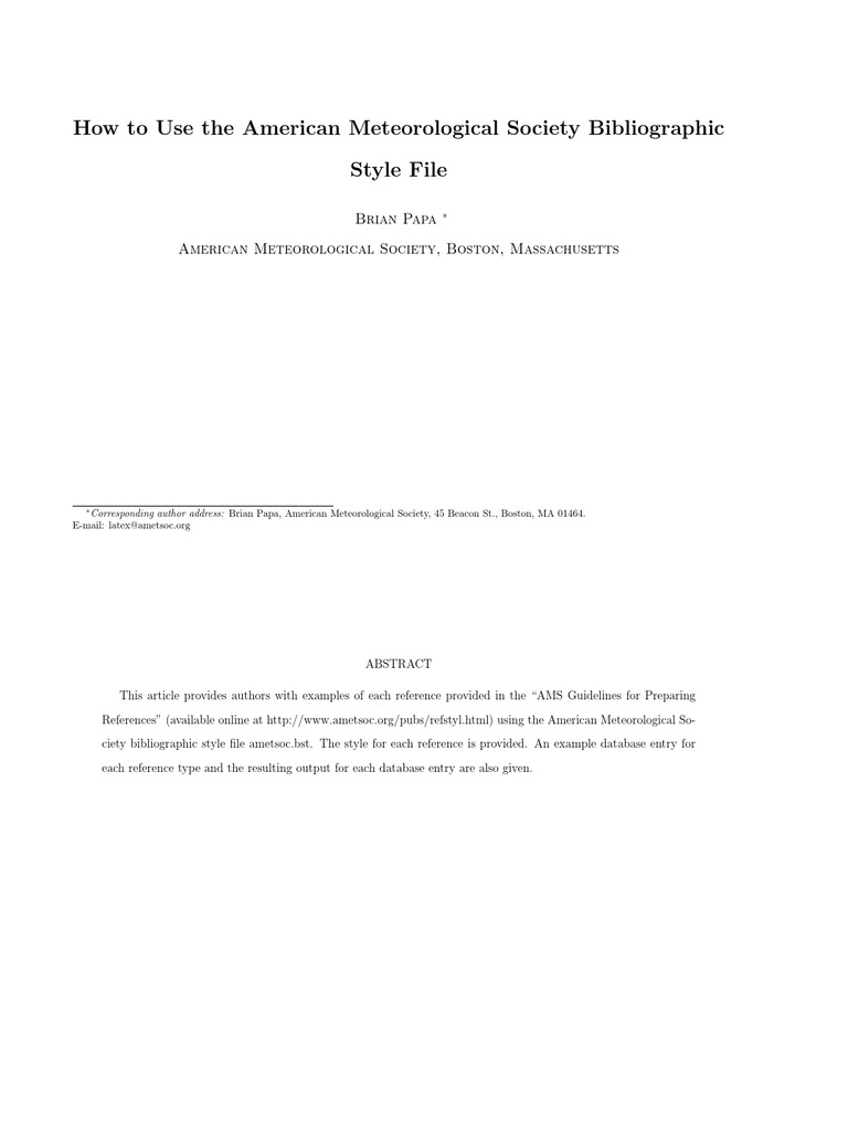 AMS References | PDF | Citation | Bibliography