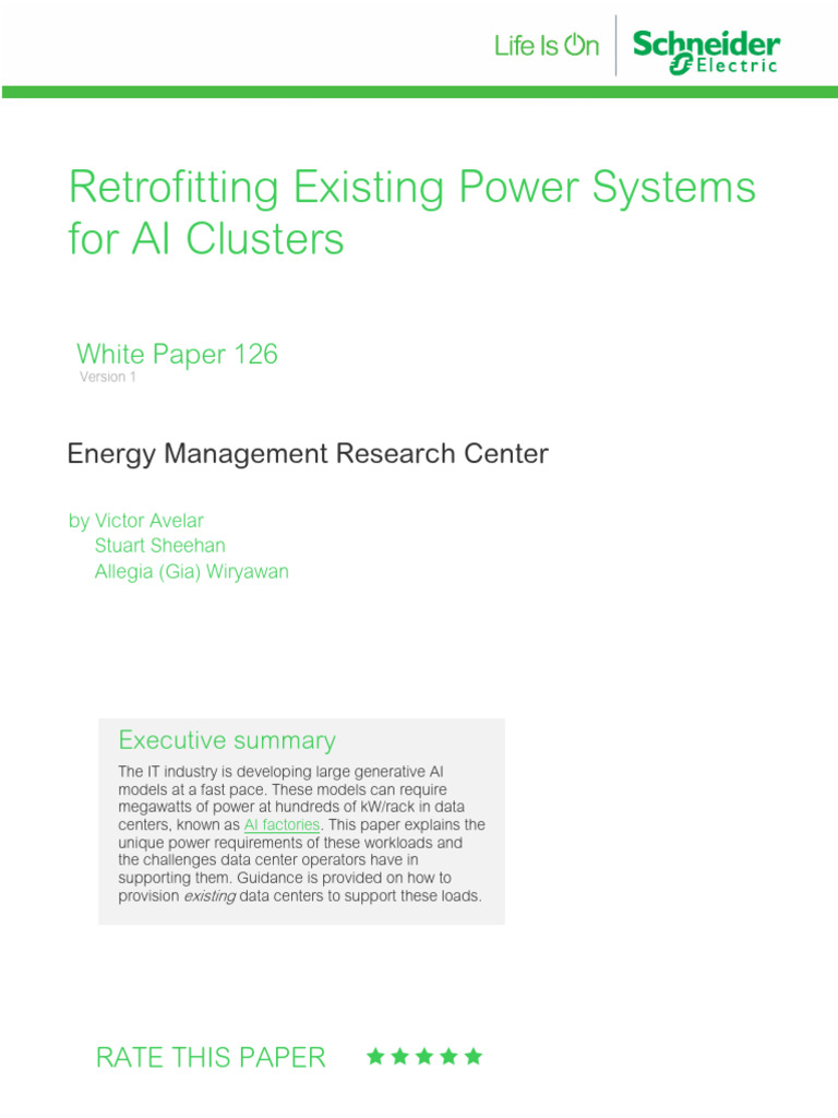 Retrofitting Power Systems for AI Clusters | PDF | Data Center | Power ...