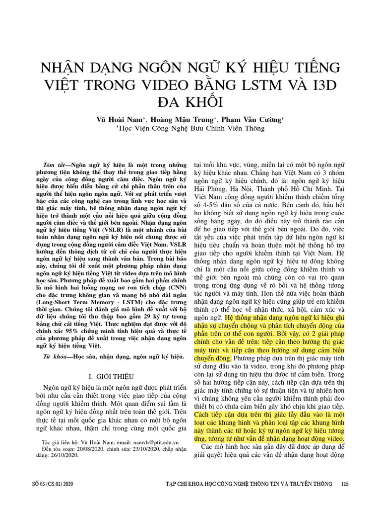 Vietnamese Sign Recognize Lang Guage | PDF