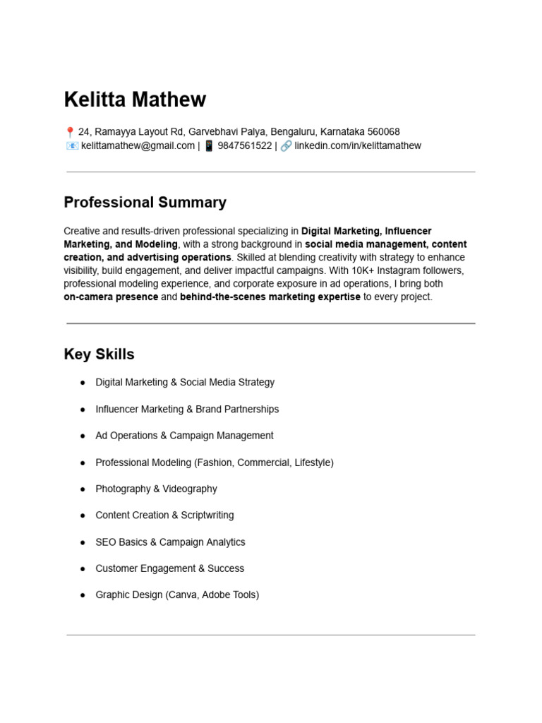 1-Kelitta Mathew-Digital Marketing | PDF | Digital Marketing | Marketing
