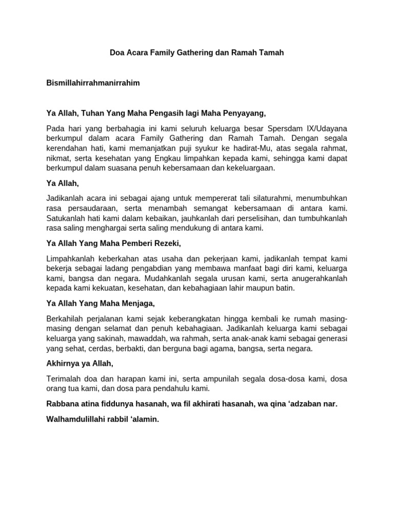 Doa Purna Tugas Pensiun | PDF