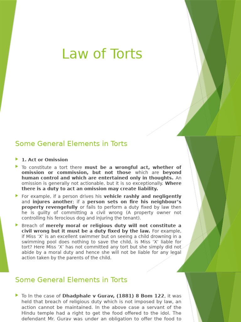 Elements of Tort | PDF | Tort | Negligence
