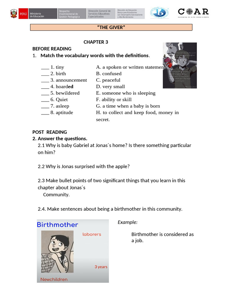 Chapter 3 Study Questions and Vocabulary | PDF