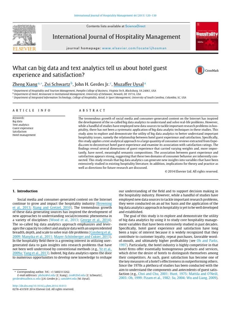 Big Data Insights on Hotel Satisfaction | PDF | Analytics | Customer ...