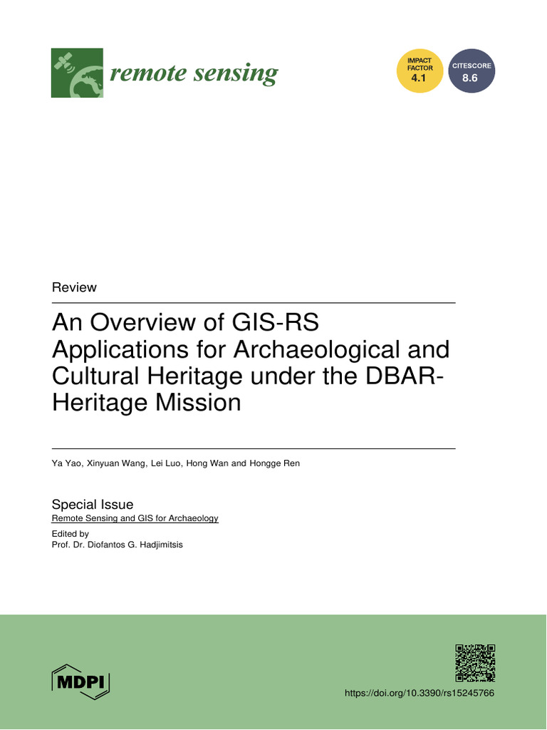 An Overview of GIS-RS Applications For Archaeological and Cultural ...