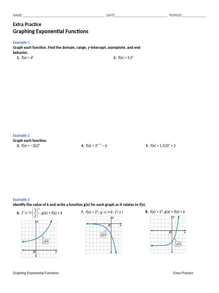 Graphing Exponential Functions | PDF | Function (Mathematics) | Asymptote
