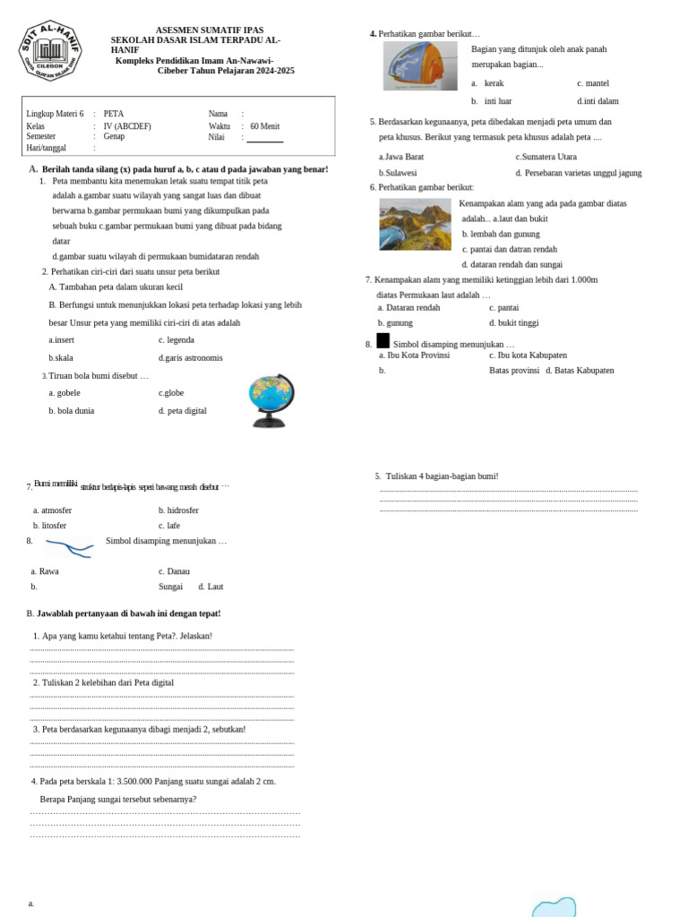 PH Ipas Kelas 4 Peta Bab 3 - Sem 1 | PDF