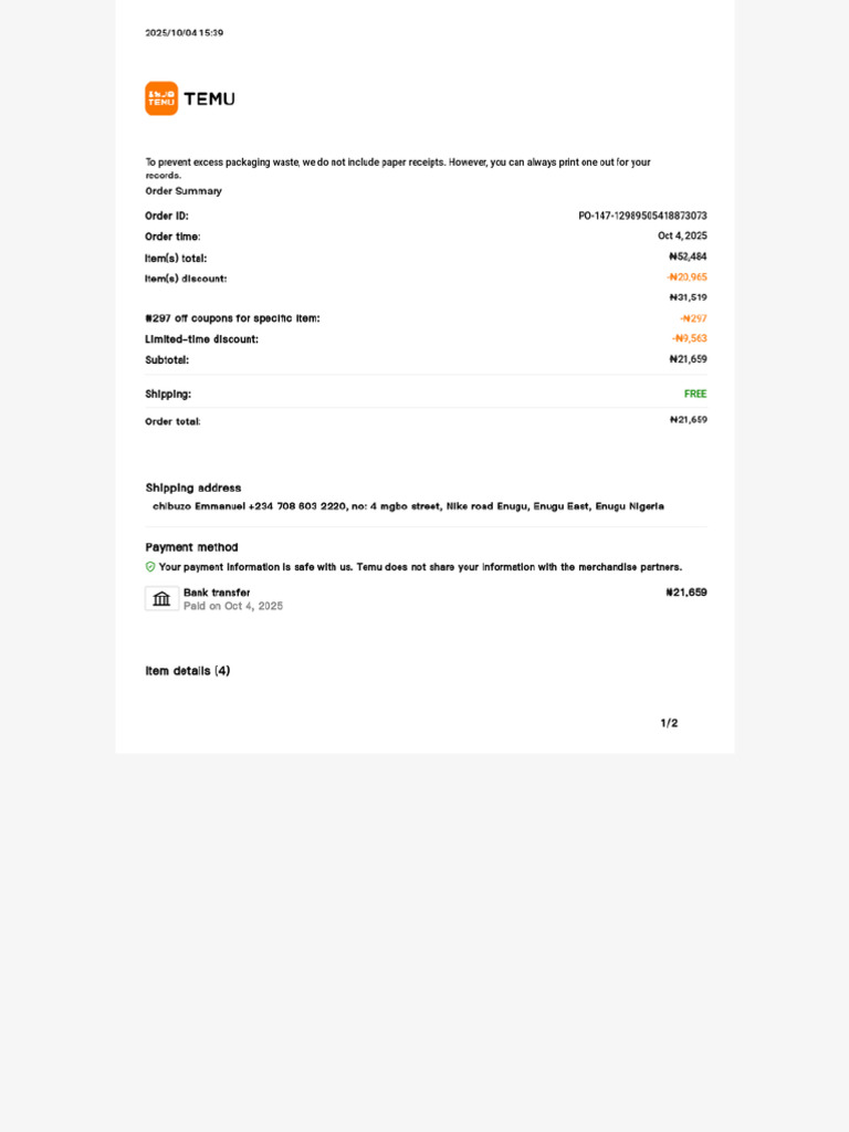 Temu Web Document | PDF