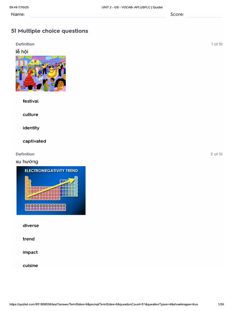 Unit 2 - Vocab Test - c12-GS | PDF