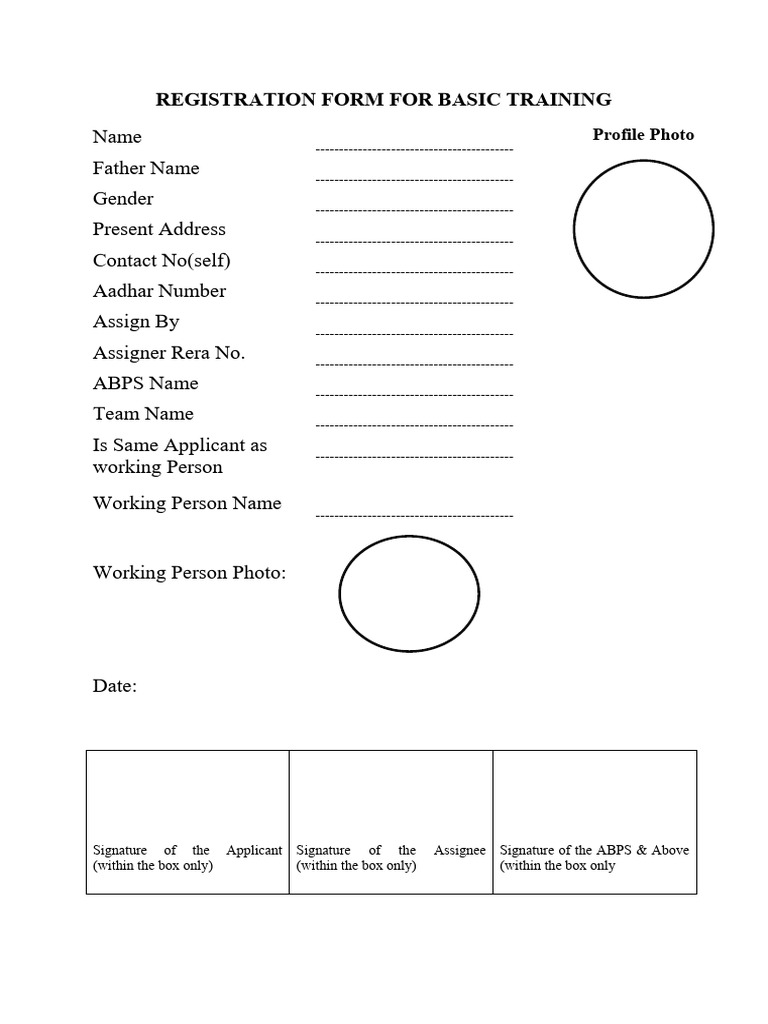Registration Form Basic Training | PDF