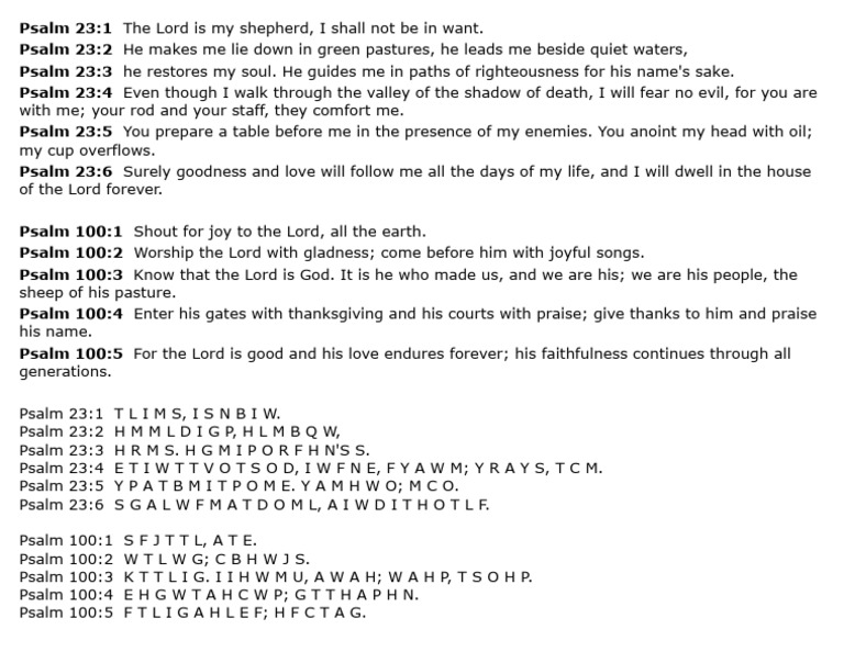 Memory Verses | PDF