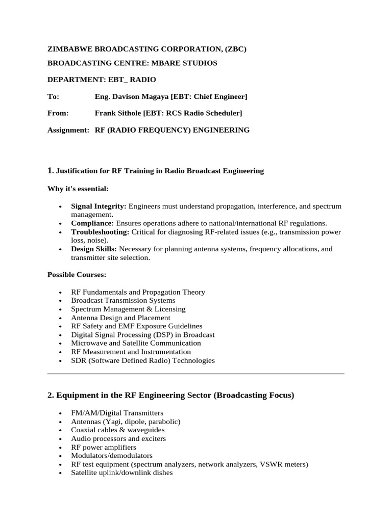 Radio Frequency, (RF) Engineering Sector-1 | PDF | Radio | Intelligence (AI) & Semantics