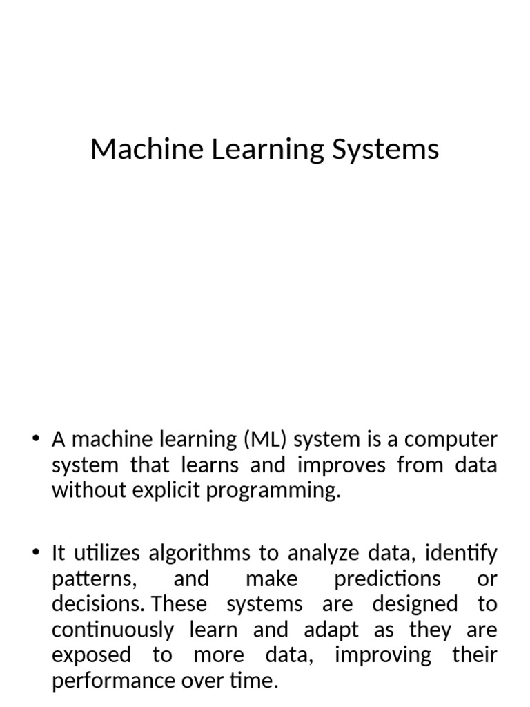 Machine Learning Systems | PDF