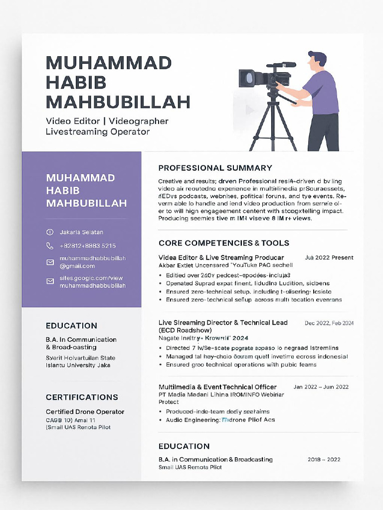 Visual CV Muhammad Habib Mahbubillah | PDF