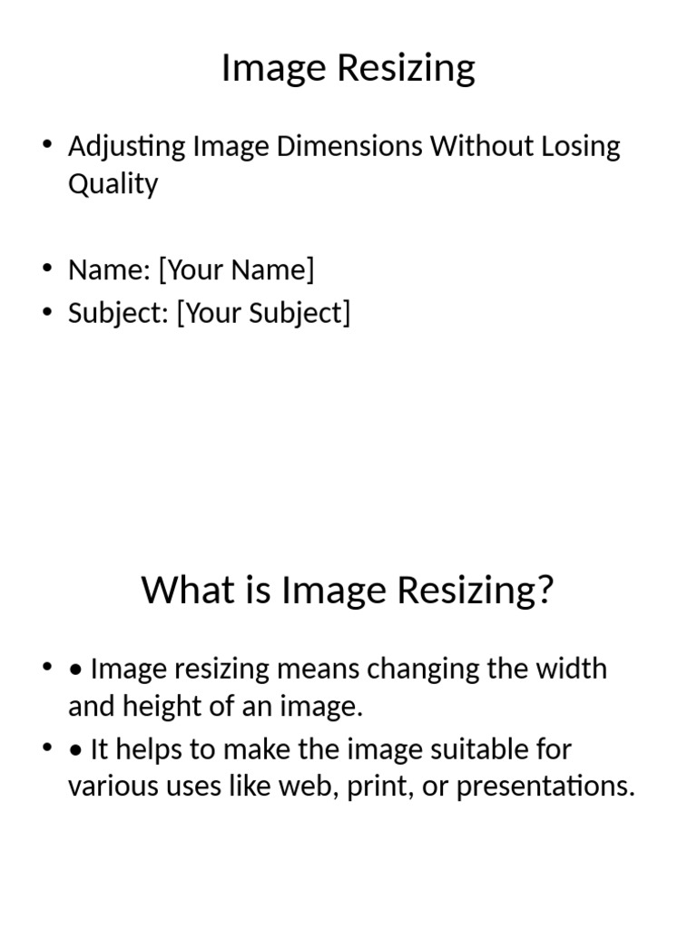 Image Resizing Presentation | PDF
