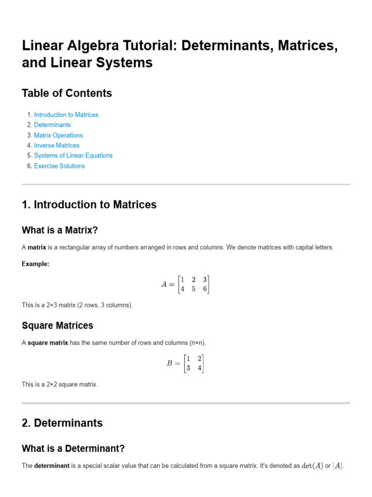 linear_algebra_tutorial_homework01 | PDF | Matrix (Mathematics ...