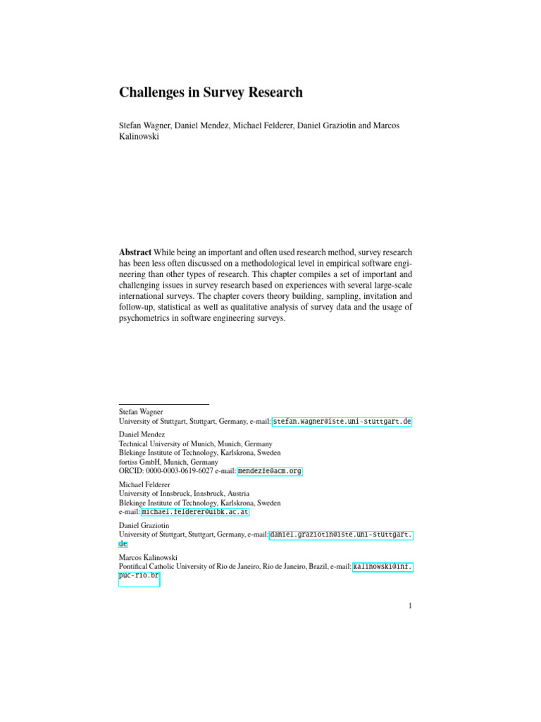 Survey Research Challenges in Software Engineering | PDF | Statistics ...