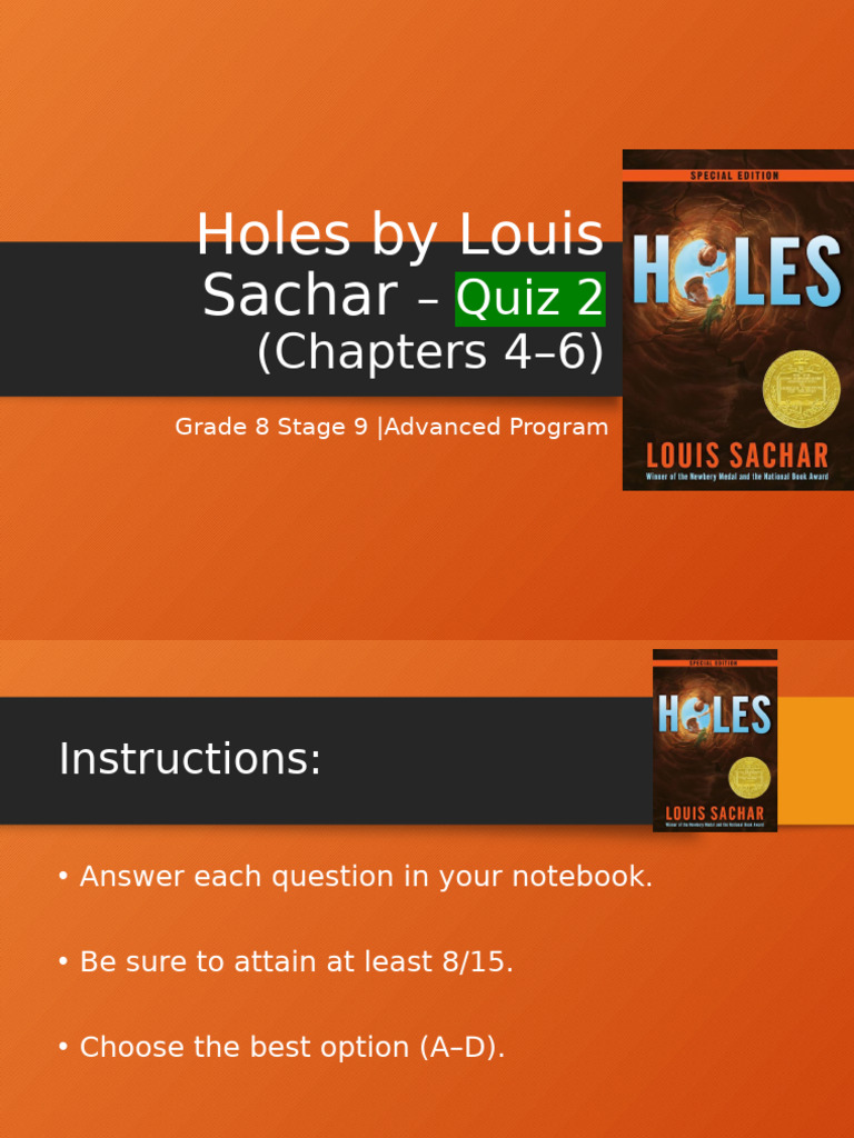 Holes Quiz Ch4to6 Presentation | PDF