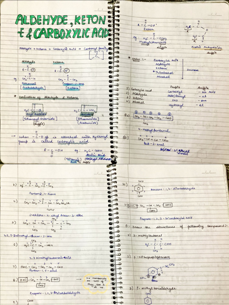 Aldehyde, Ketone and Carboxylic Acid-Long Notes PDF | PDF