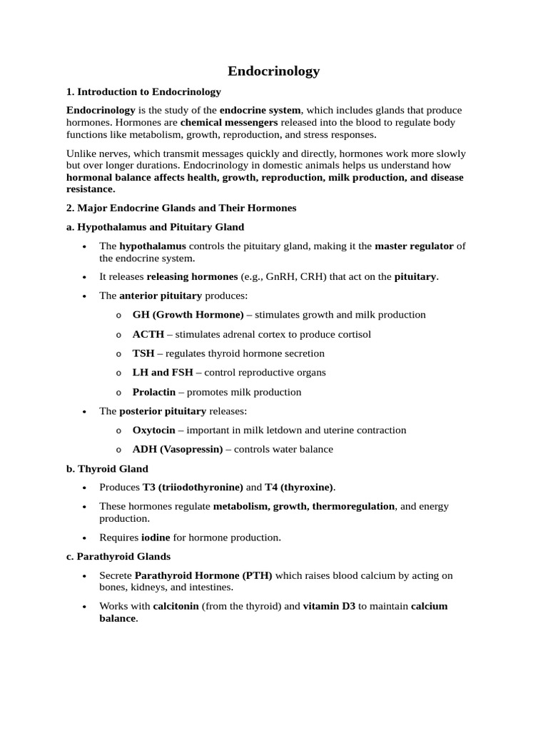 Overview of Endocrinology in Animals | PDF | Endocrine System | Adrenal ...