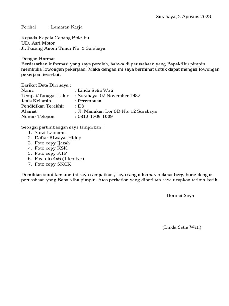 Cv Lamaran Pekerjaan 2 5.000 | PDF