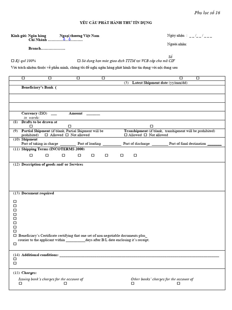 Application For LC Issuance | PDF