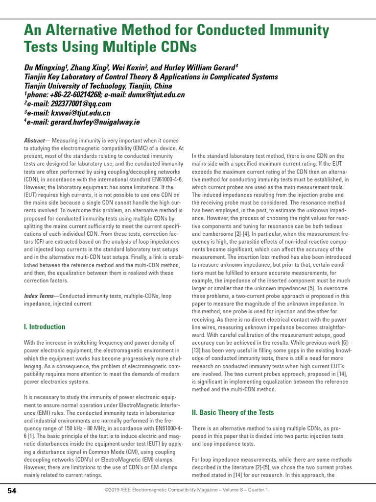 An Alternative Method For Conducted Immunity Tests Using Multiple CDNs ...