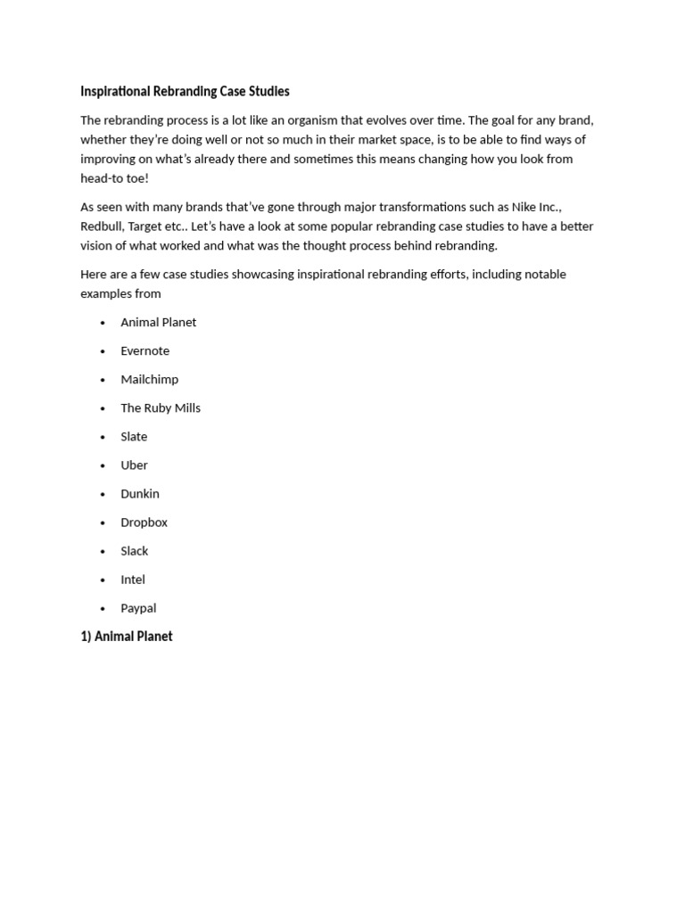 Inspirational Rebranding Case Studies | PDF | Brand | Logos