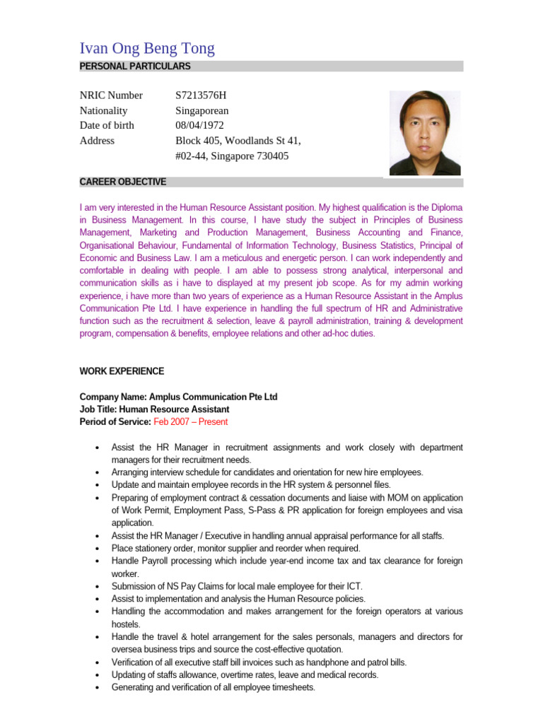 Ivan Ong Beng Tong HR May09 | PDF | Human Resource Management | Business