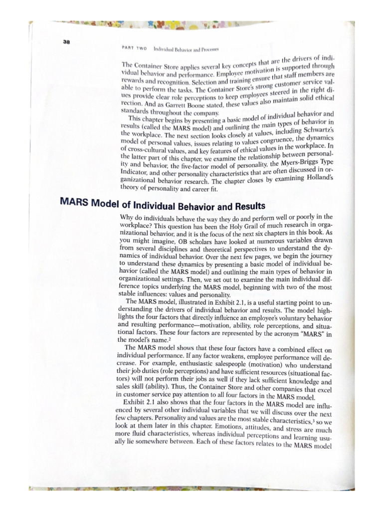 HBO Learning Material (MARS & Values in The Workplace) | PDF