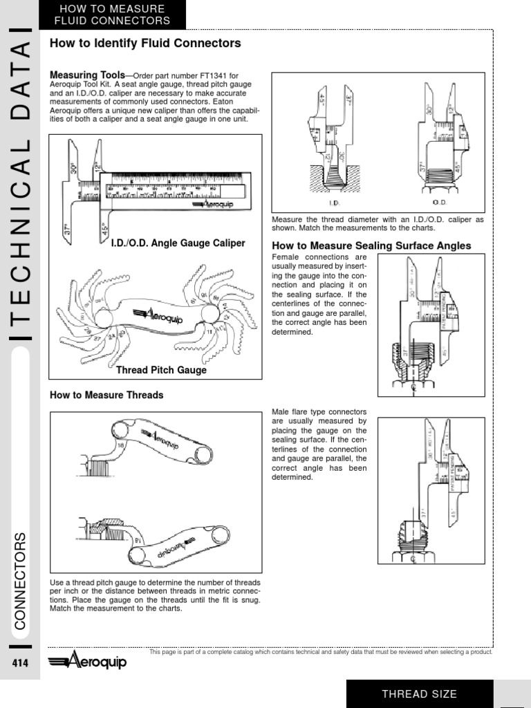 Aeroquip Thread Identification Guide | PDF | Screw | Pipe (Fluid ...