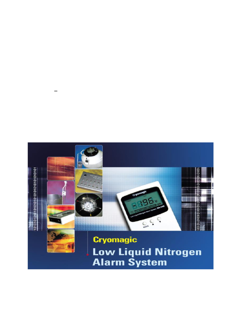 Cryomagic Low Liquid Nitrogen Level Alarm Monitoring For Ln2 Tank Da ...