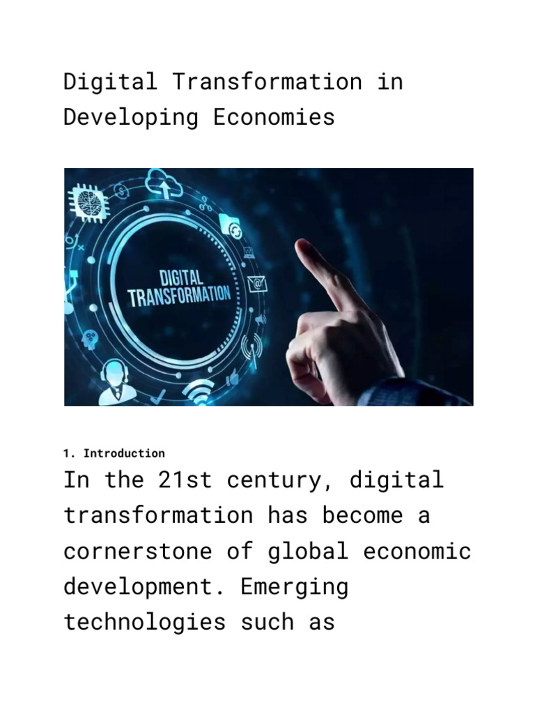 Digital Transformation in Developing Economies | PDF | Innovation ...