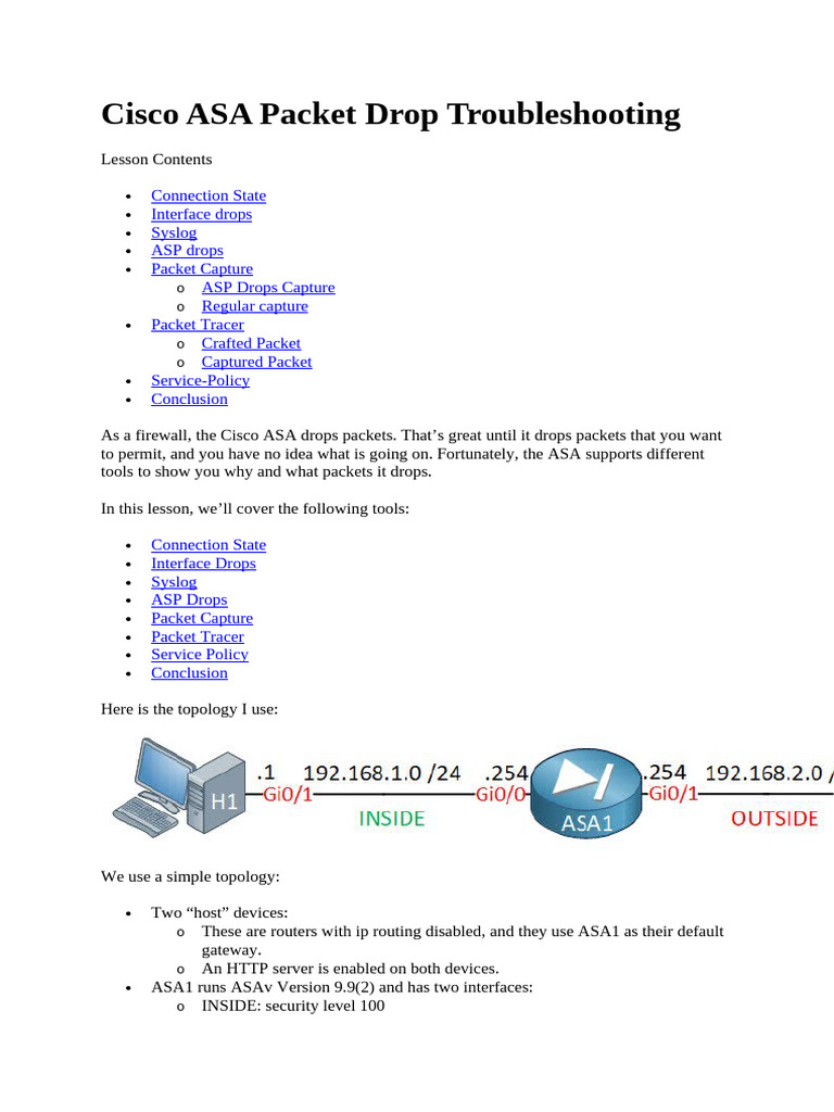 Troubleshooting Cisco ASA Packet Drops | PDF | Transmission Control ...