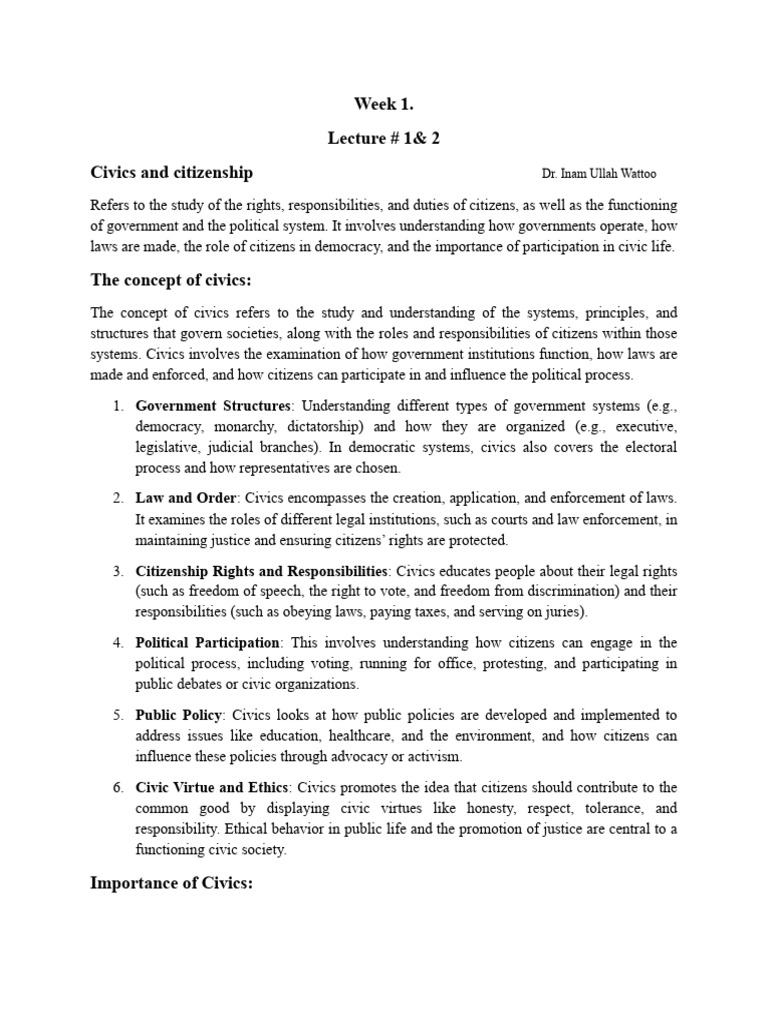 1-2civics and Citizenship 1-2 | PDF | Citizenship | Civic Engagement