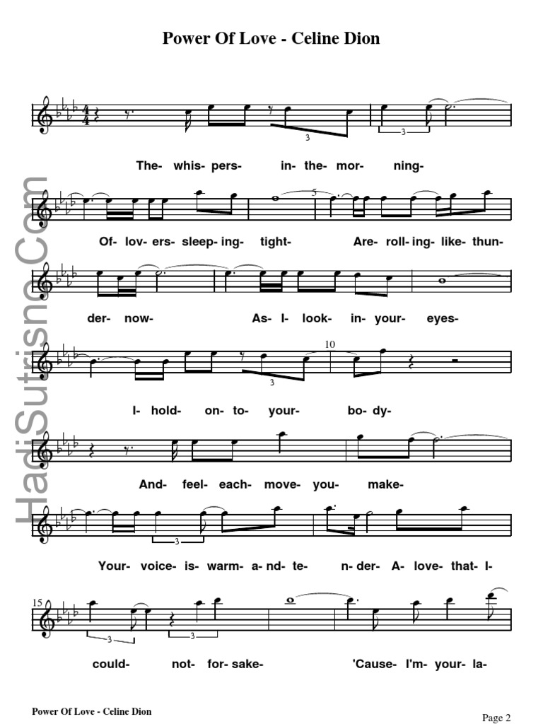 Power of Love - Celine Dion | PDF