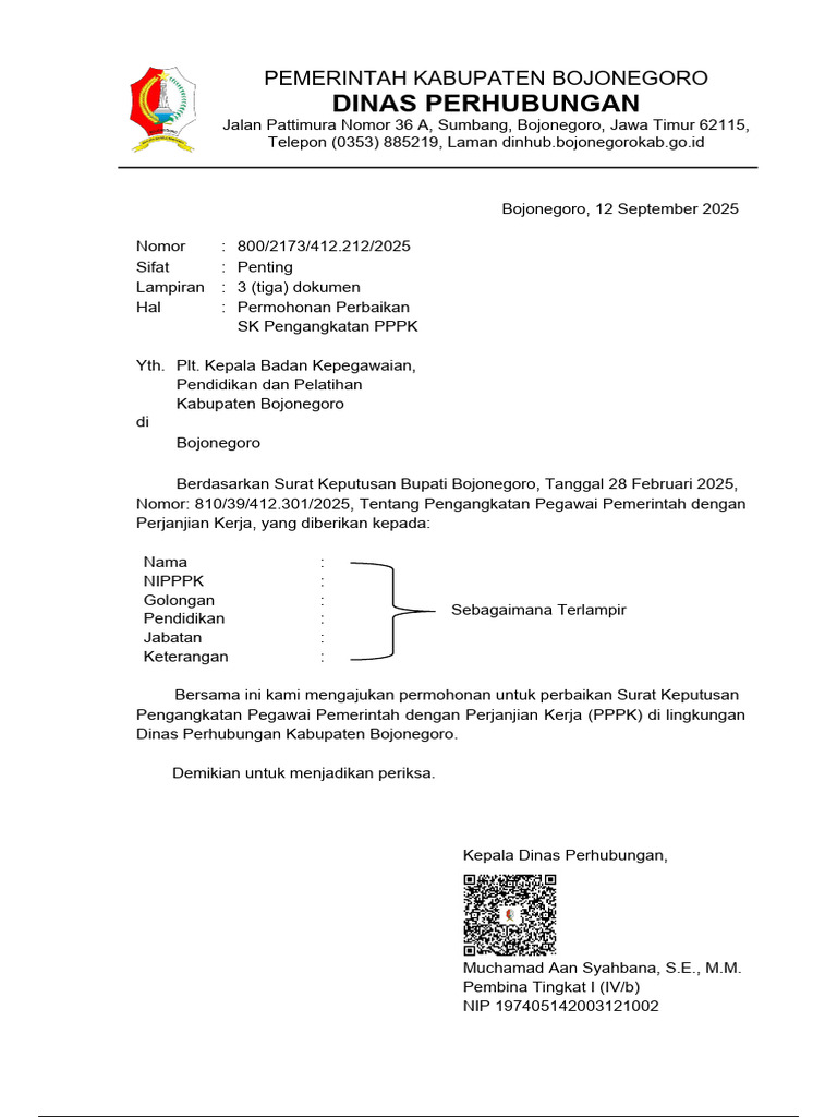 20250912144745surat Perbaikan SK Pengangkatan PPPK - BKPP | PDF