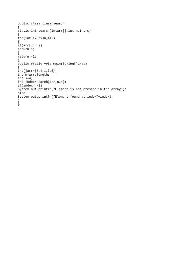 Linearsearch Java | PDF