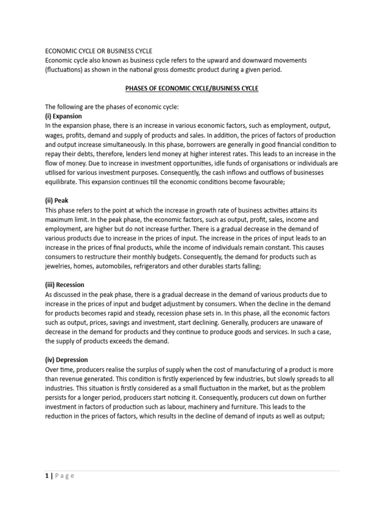 Understanding Economic Cycle Phases | PDF | Business Cycle | Economics