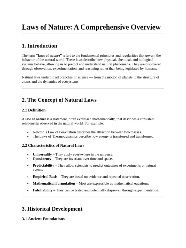 Overview of Laws of Nature | PDF | Science | Mechanics