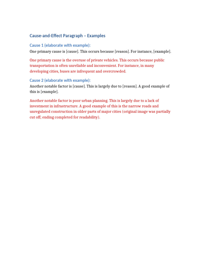 Cause and Effect Examples | PDF