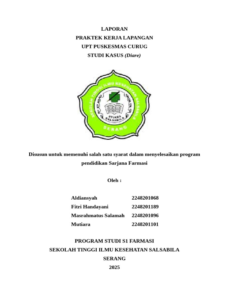 Laporan Praktek Kerja Lapangan (PKL) PKM Curug Done Revisi | PDF