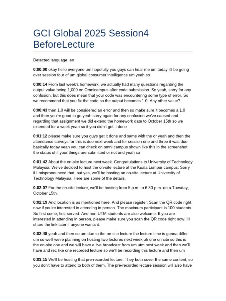 Session4 - GCI Global 2025 Session4 Before - During - Afterlecture | PDF | Database Index ...