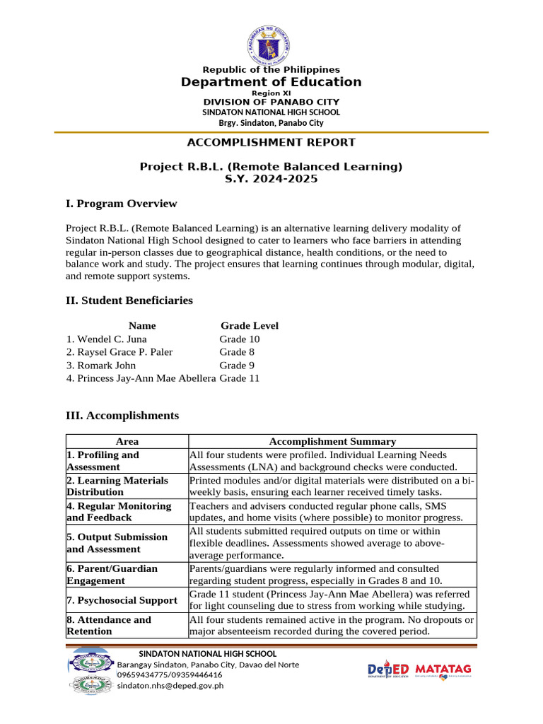 Sindaton NHS Remote Learning Report 2024 | PDF | Learning | Behavior ...