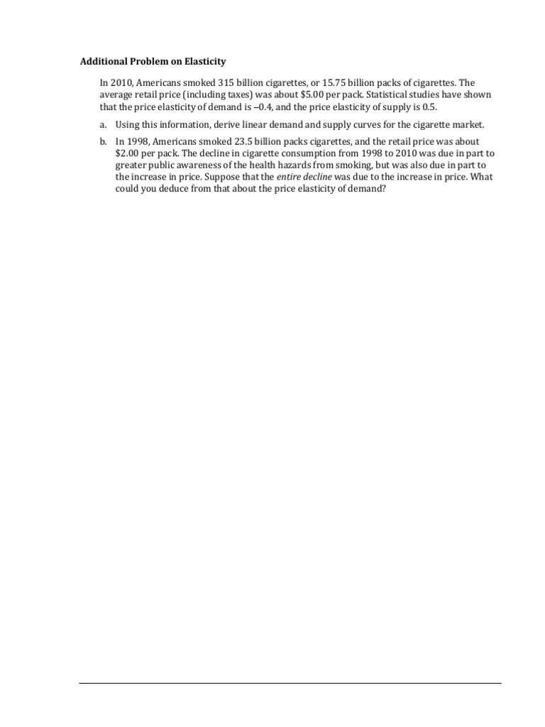 Additional Problem On Elasticity | PDF