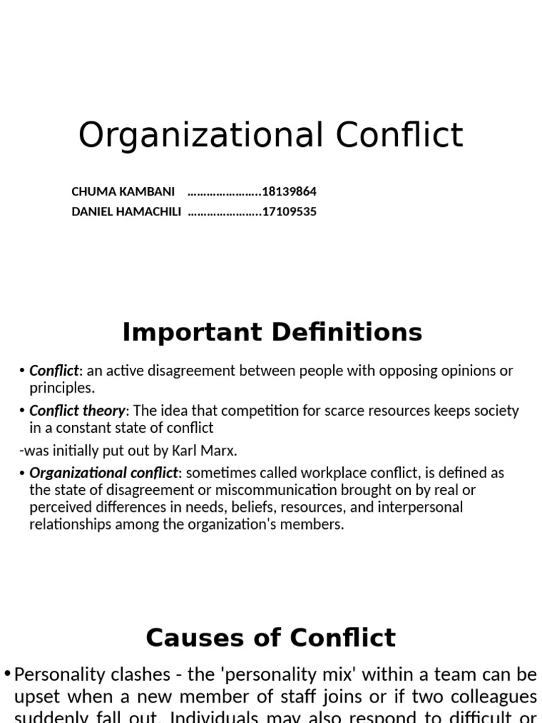 Organization Conflict | PDF | Psychological Concepts | Behavioural Sciences